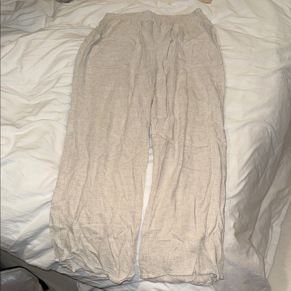 mahina | Pants & Jumpsuits | Mahina Small Light Cream Linen Pants ...